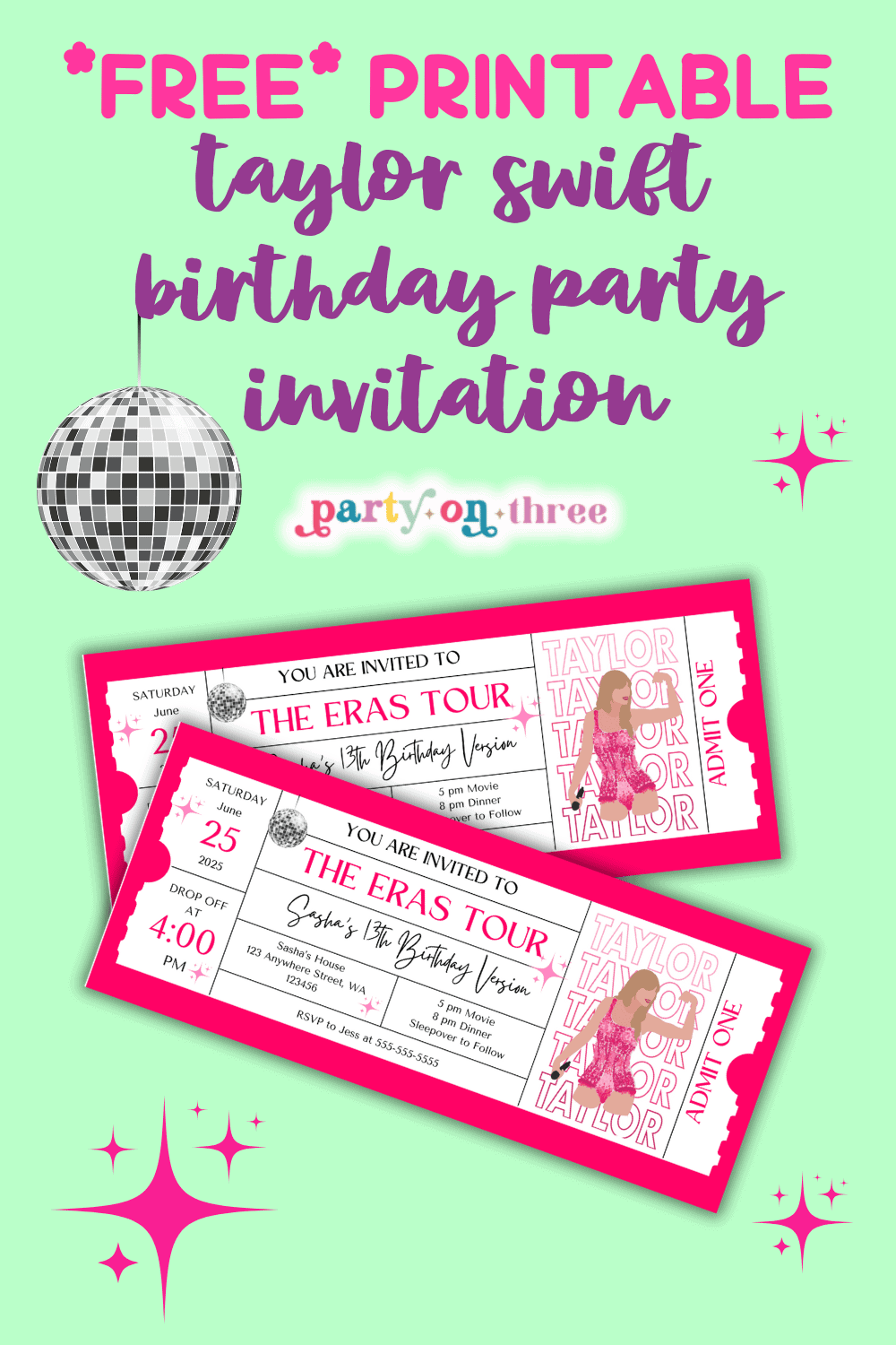 Taylor Swift Eras Tour Birthday Invitation (Free Editable Template ...