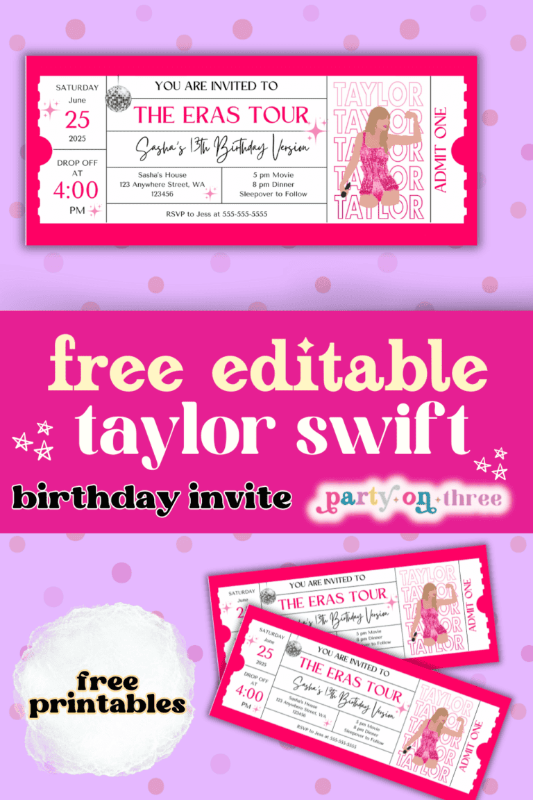 Taylor Swift Eras Tour Birthday Invitation (Free Editable Template ...