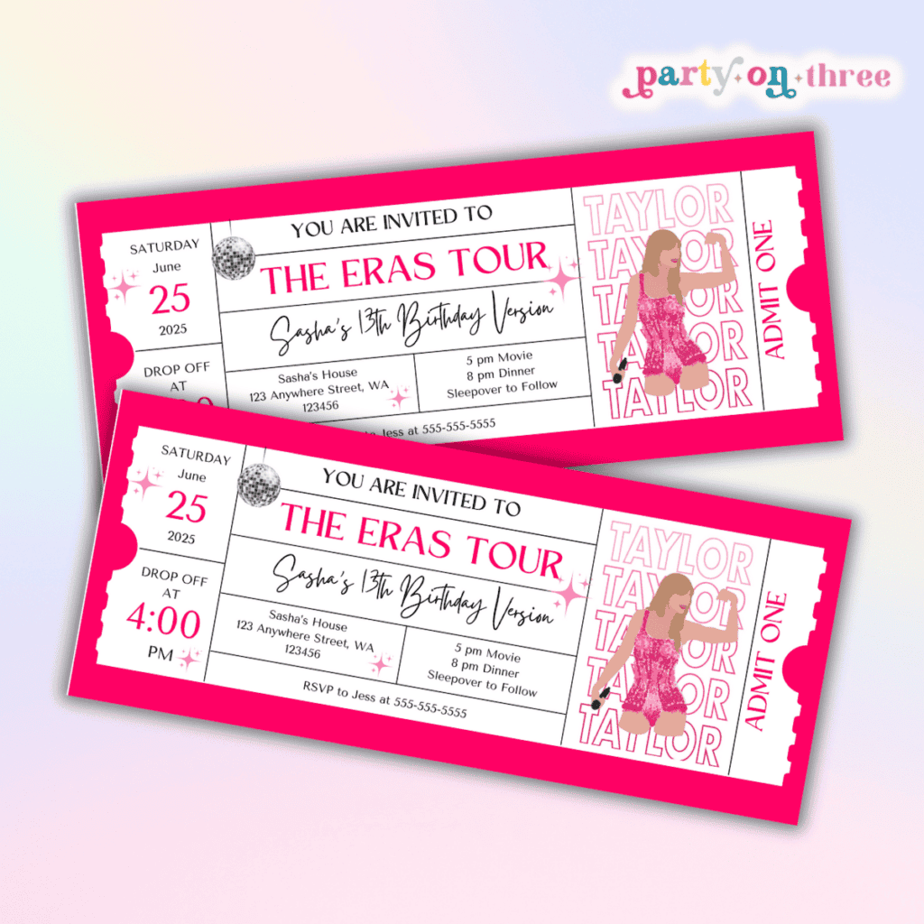Taylor Swift Eras Tour Birthday Invitation (Free Editable Template ...