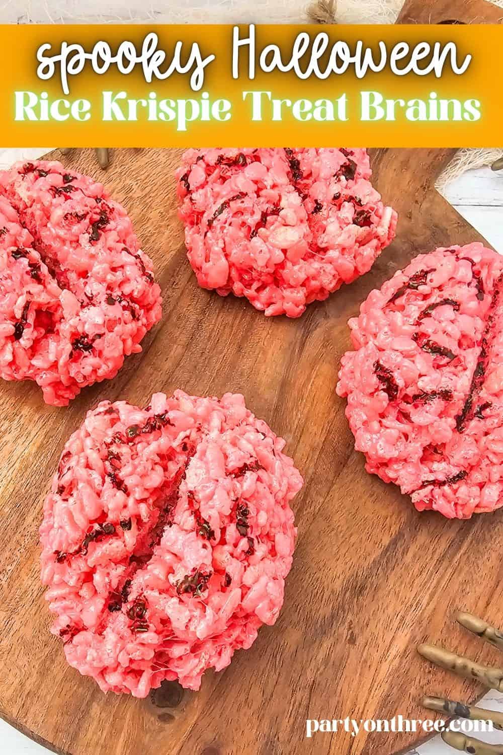Halloween Rice Krispie Brains - Party on Three