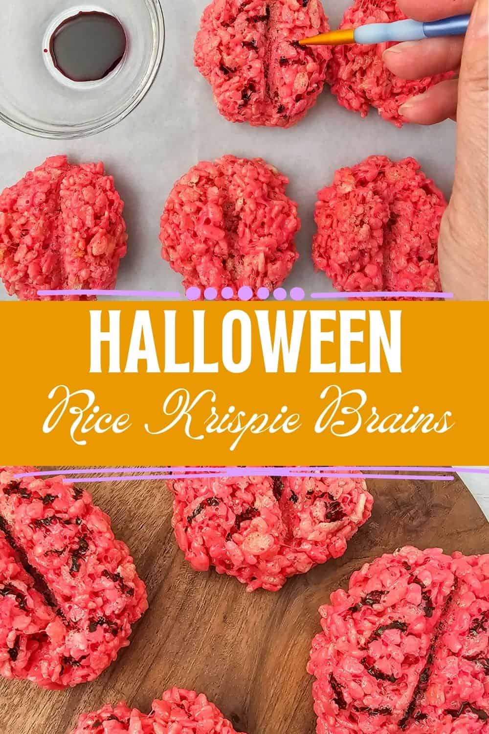 Halloween Rice Krispie Brains - Party on Three