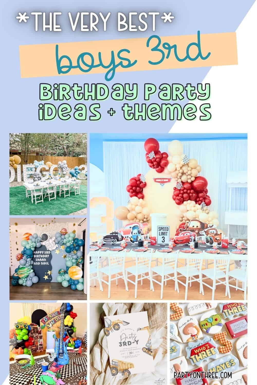 31+ *Best* 3rd Birthday Party Themes for Boys - Party on Three
