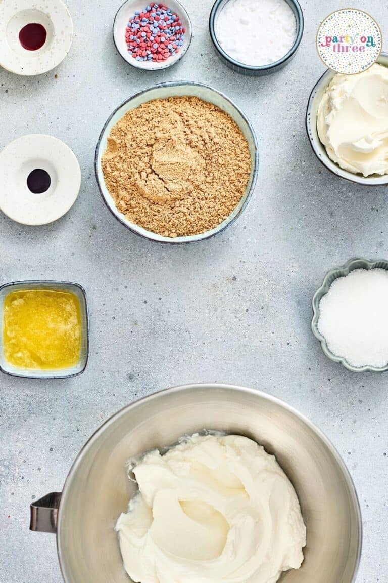 No Bake Red, White, and Blue Mini Cheesecakes - Party on Three